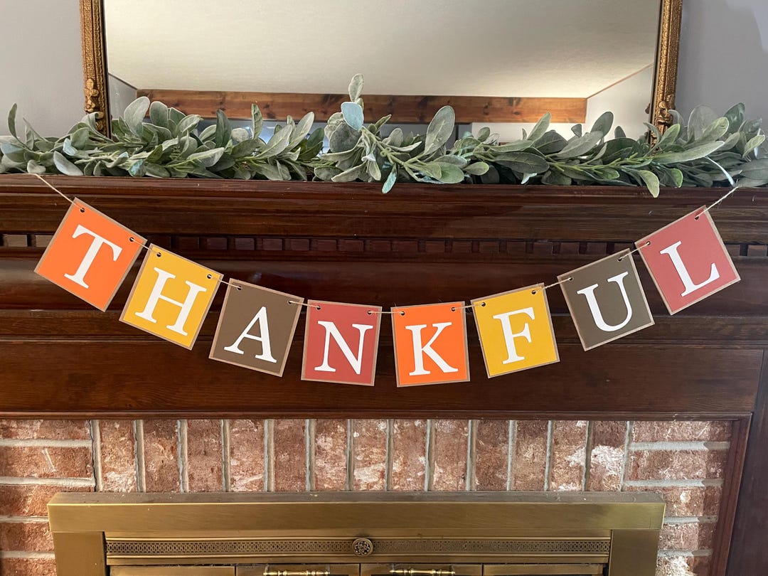 Thankful Banner Fall Colors Autumn Colorful Garland Bunting Sign ...