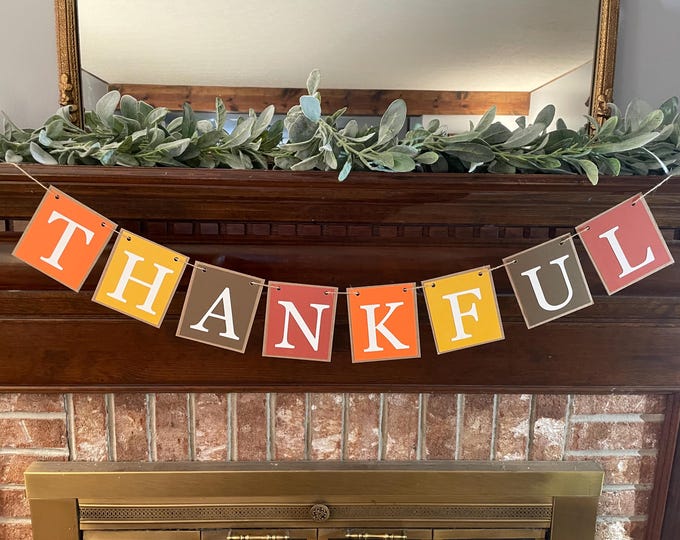 Thankful Banner Fall Colors Autumn Colorful Garland Bunting Sign ...