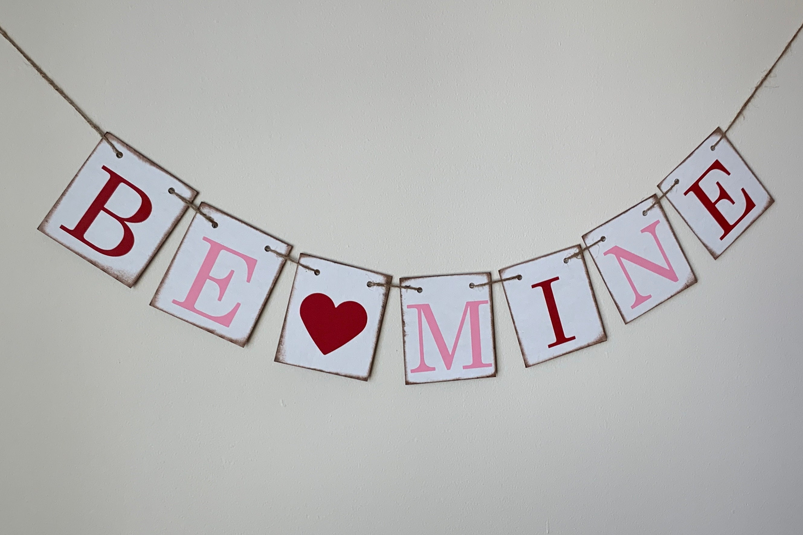 Be Mine Valentine's Day Banner Garland Bunting Farmhouse | Etsy