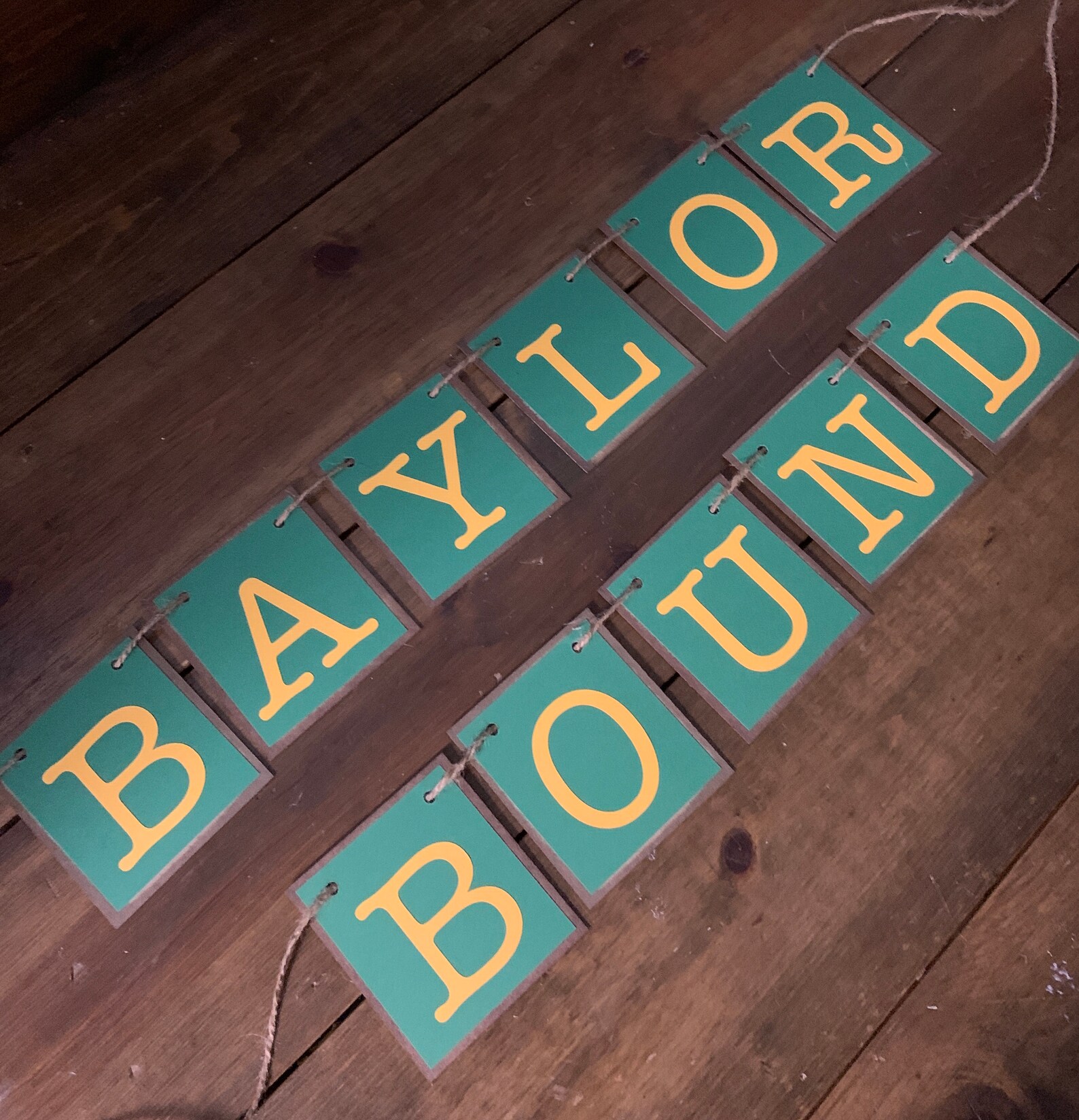 Baylor Bound Banner Garland Bunting Sign Distressed Farmhouse | Etsy