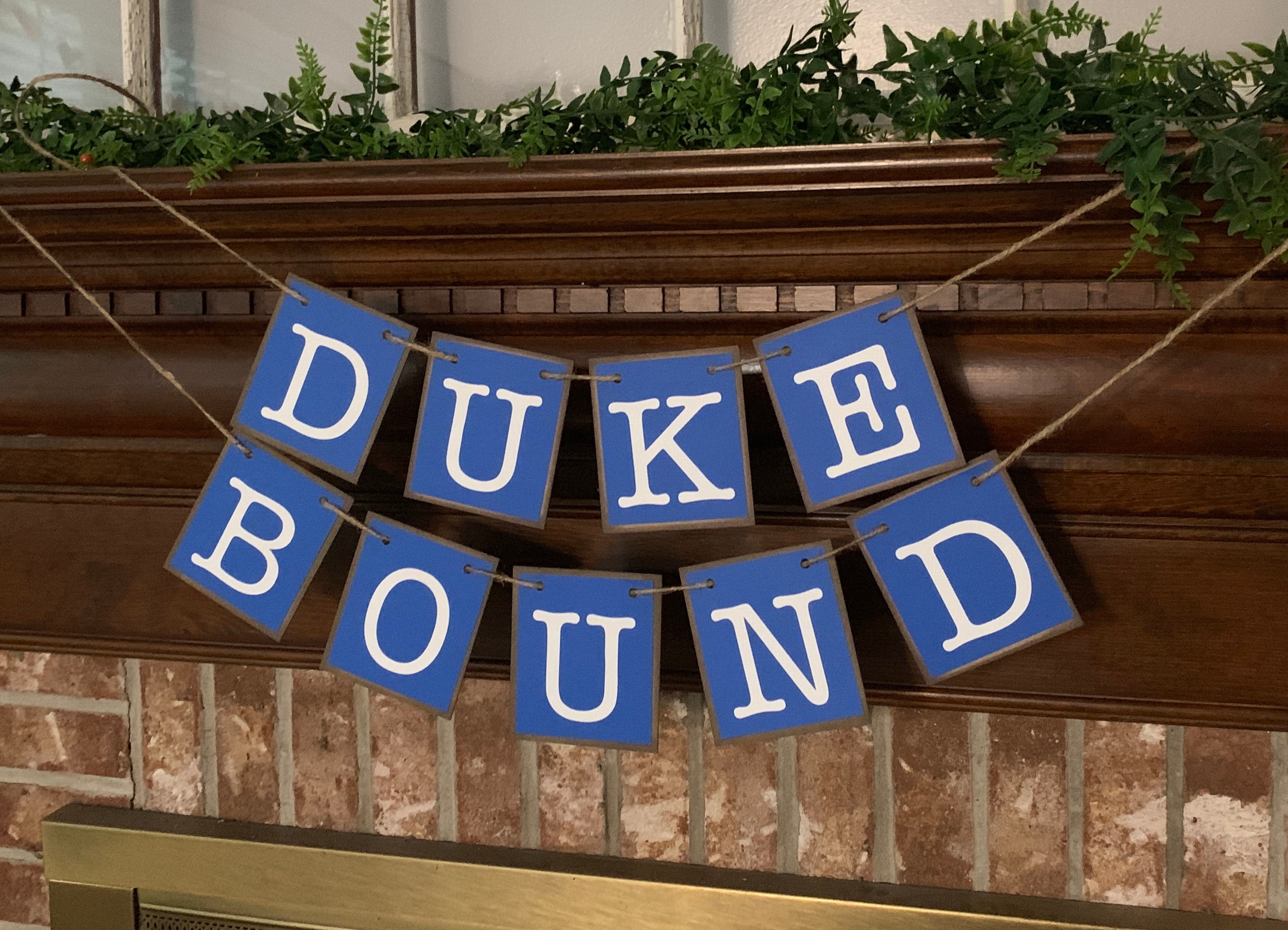 Duke Bound Banner Garland Bunting Sign Distressed Farmhouse | Etsy