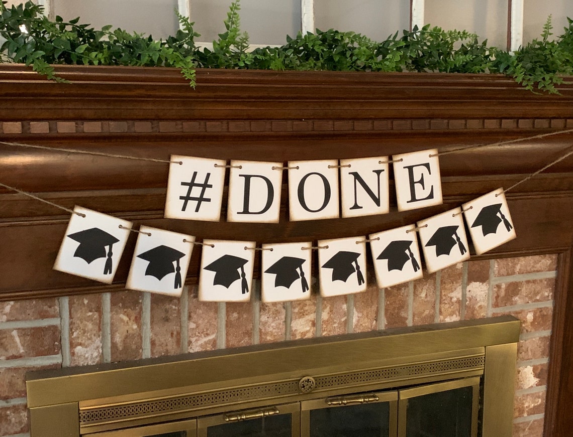 Graduation Banner Farmhouse Farm House Grad Party Sign Bunting - Etsy