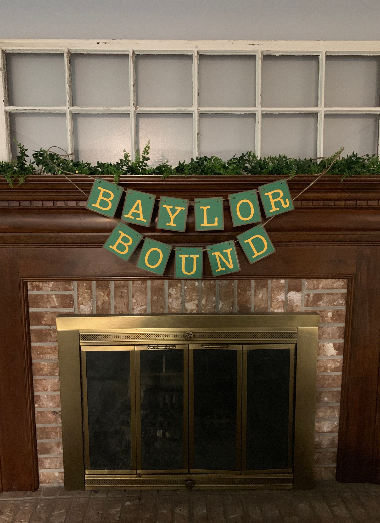 Baylor Bound Banner Garland Bunting Sign Distressed Farmhouse | Etsy