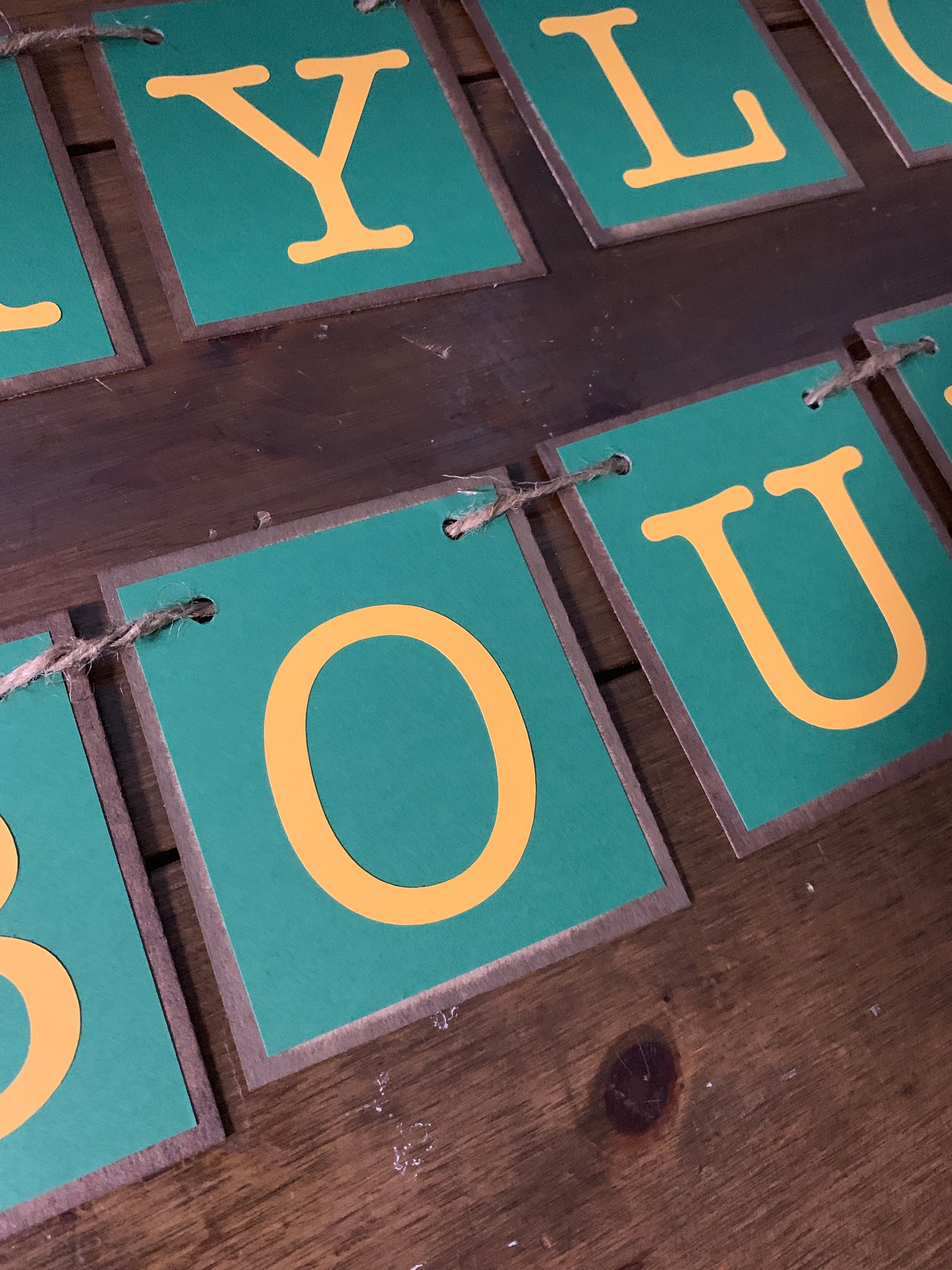 Baylor Bound Banner Garland Bunting Sign Distressed Farmhouse | Etsy