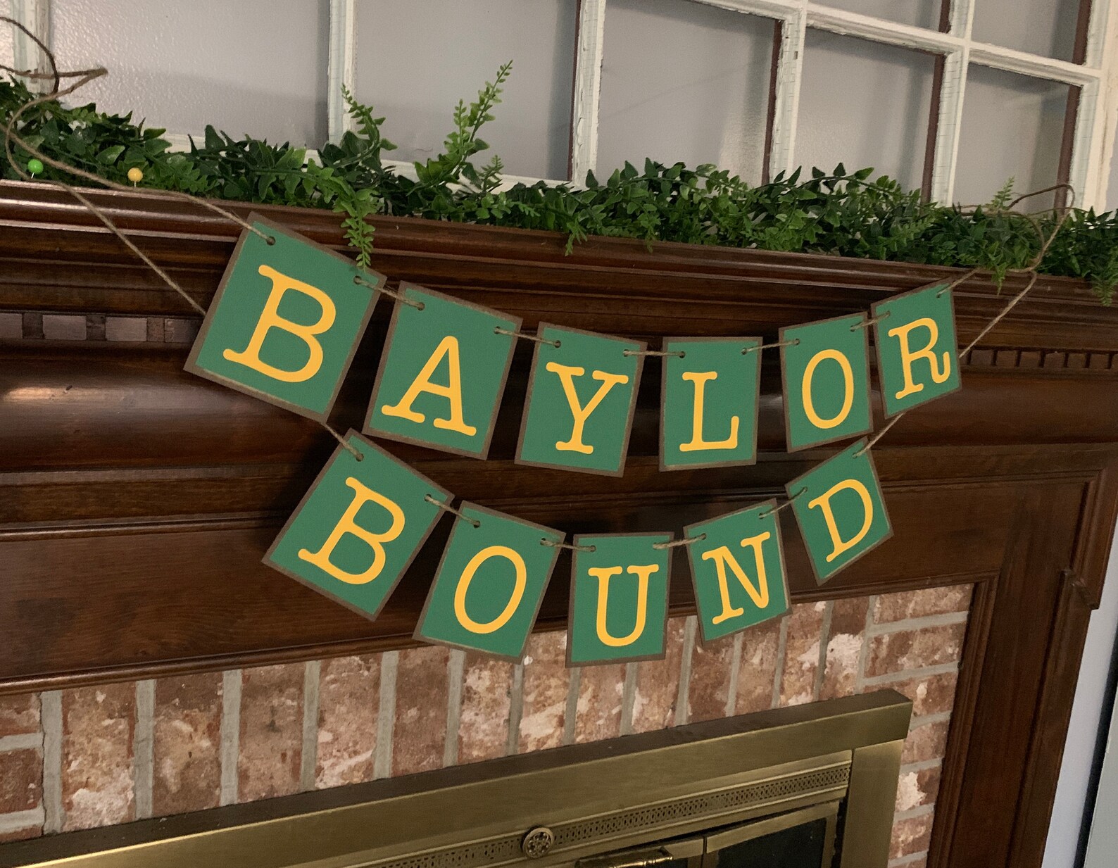Baylor Bound Banner Garland Bunting Sign Distressed Farmhouse | Etsy