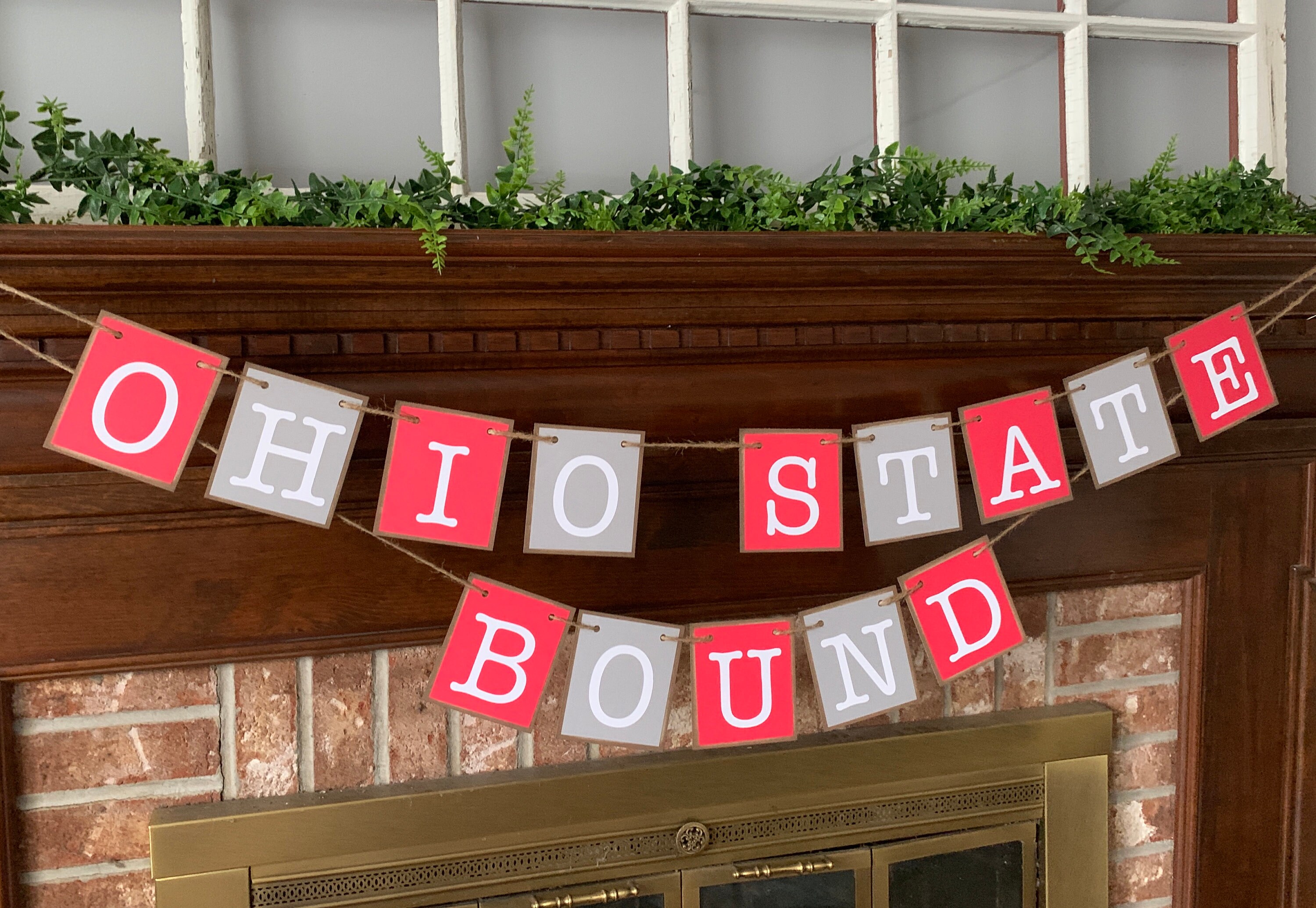 Ohio State Bound Banner Garland Bunting Sign Distressed | Etsy