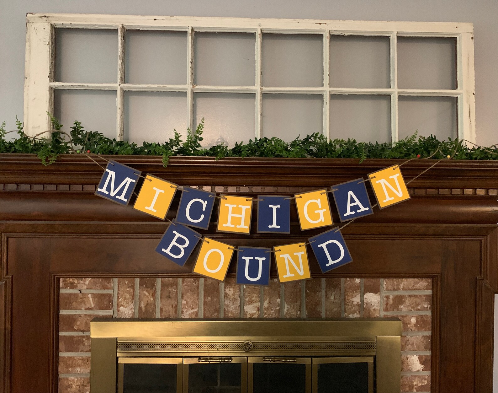Michigan Bound Banner Garland Bunting Sign Farmhouse - Etsy