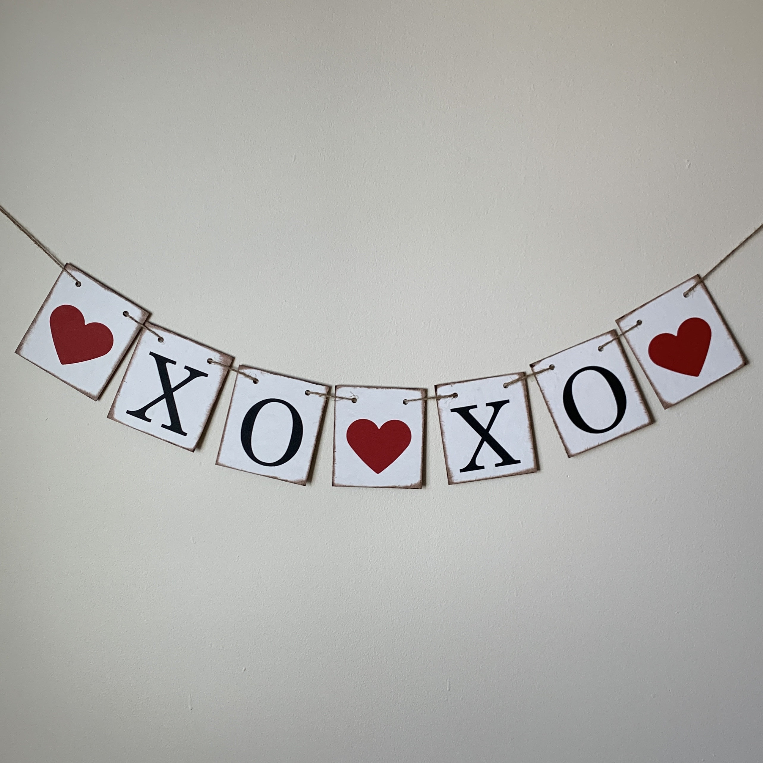 XO XO Valentine's Day Banner Garland Bunting Farmhouse | Etsy