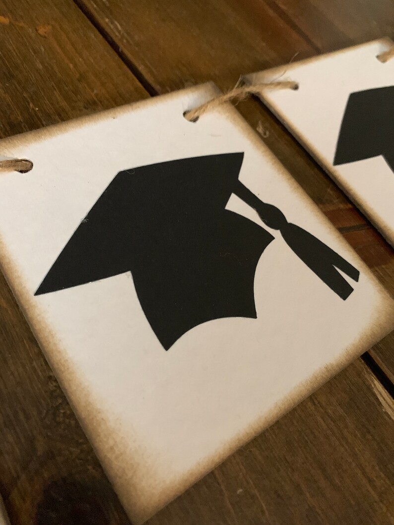 Graduation Banner Grad Caps Farmhouse Farm House Decor Black | Etsy