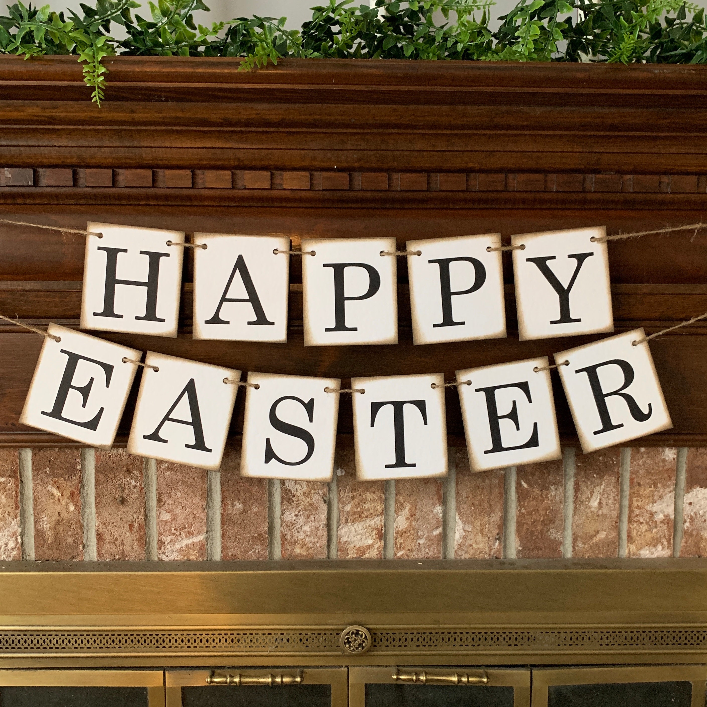 Happy Easter Banner Garland Farm House Farmhouse Spring Sign | Etsy