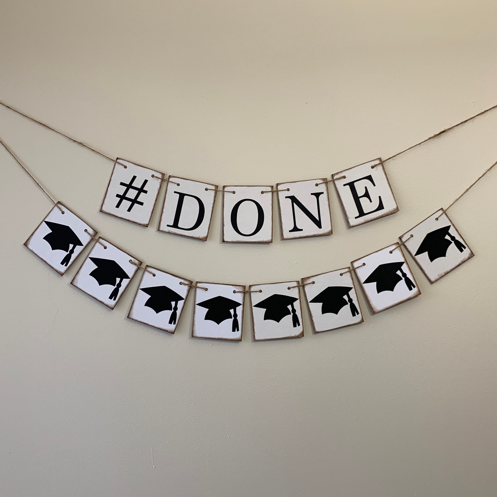 Graduation Banner Farmhouse Done Hashtag Grad Party Sign | Etsy