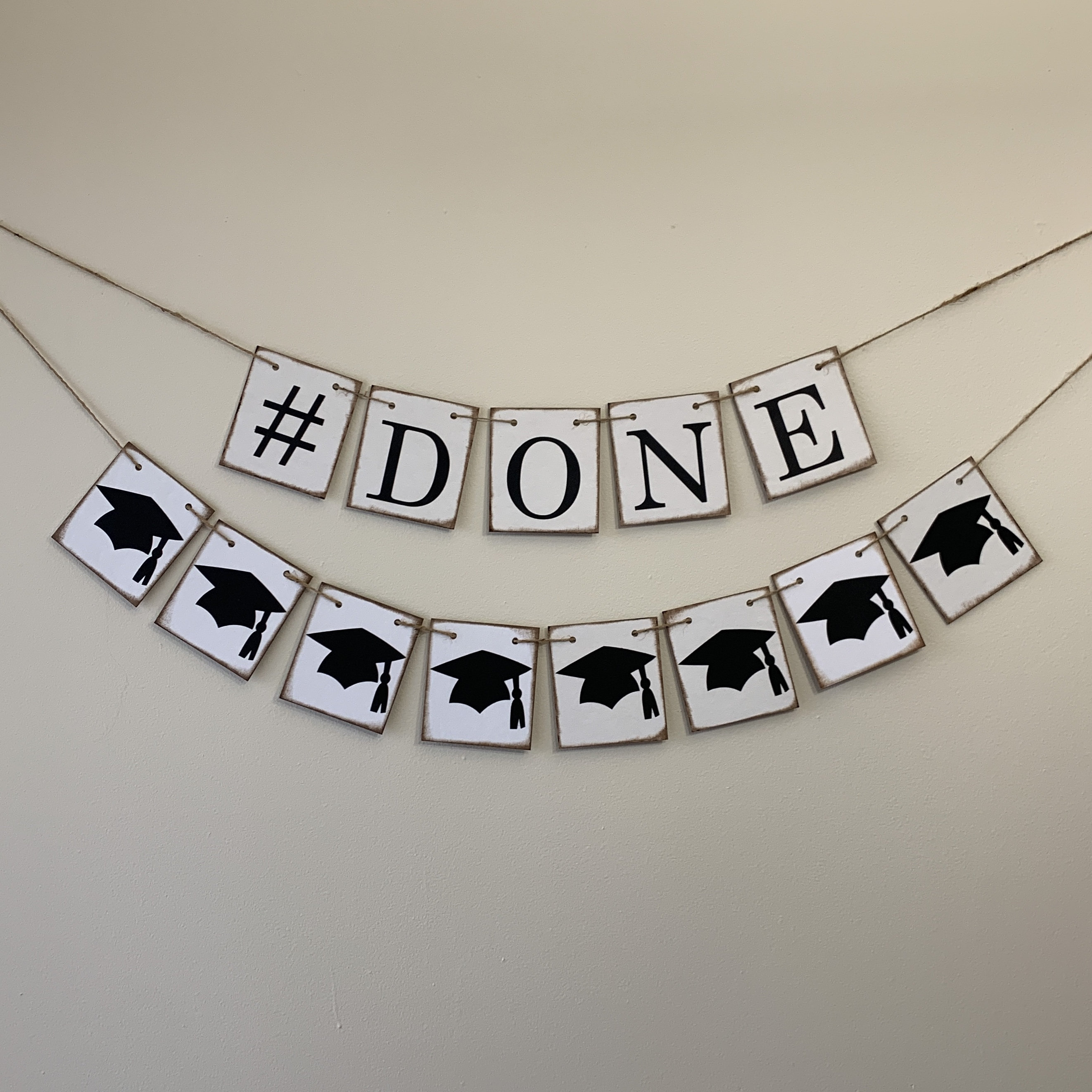 Graduation Banner Farmhouse Done Hashtag Grad Party Sign | Etsy