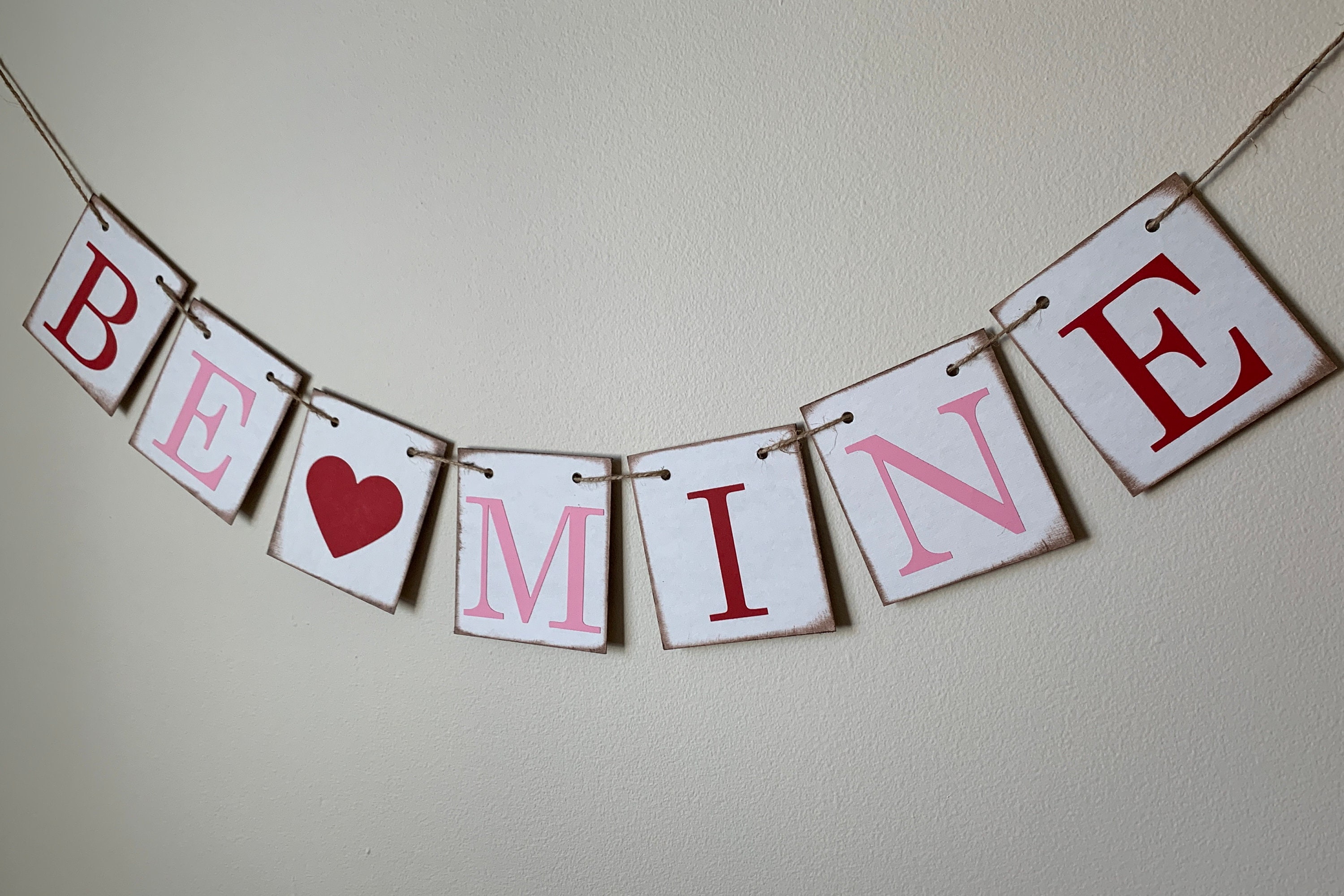 Be Mine Valentine's Day Banner Garland Bunting Farmhouse | Etsy