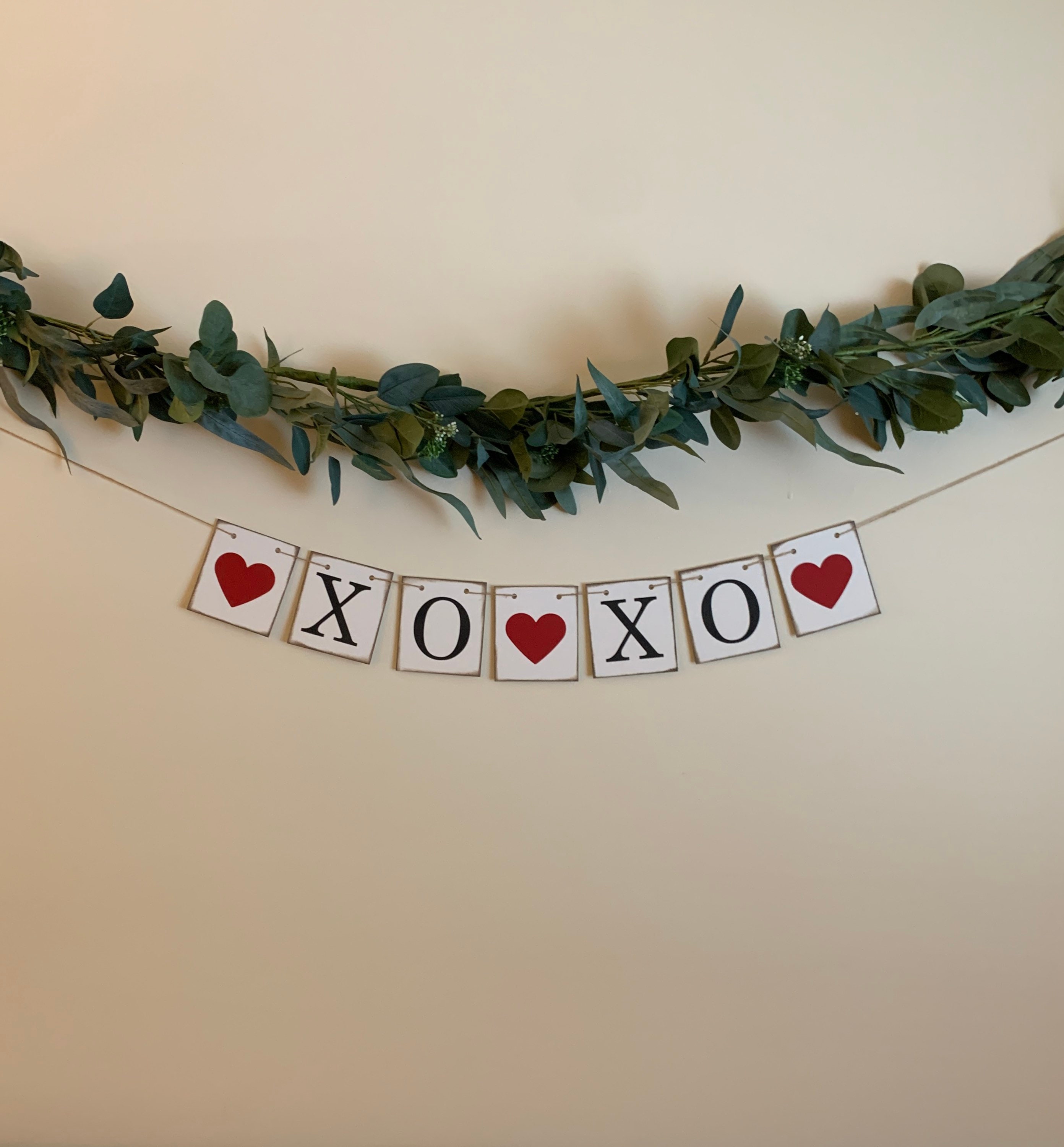 XO XO Valentine's Day Banner Garland Bunting Farmhouse - Etsy