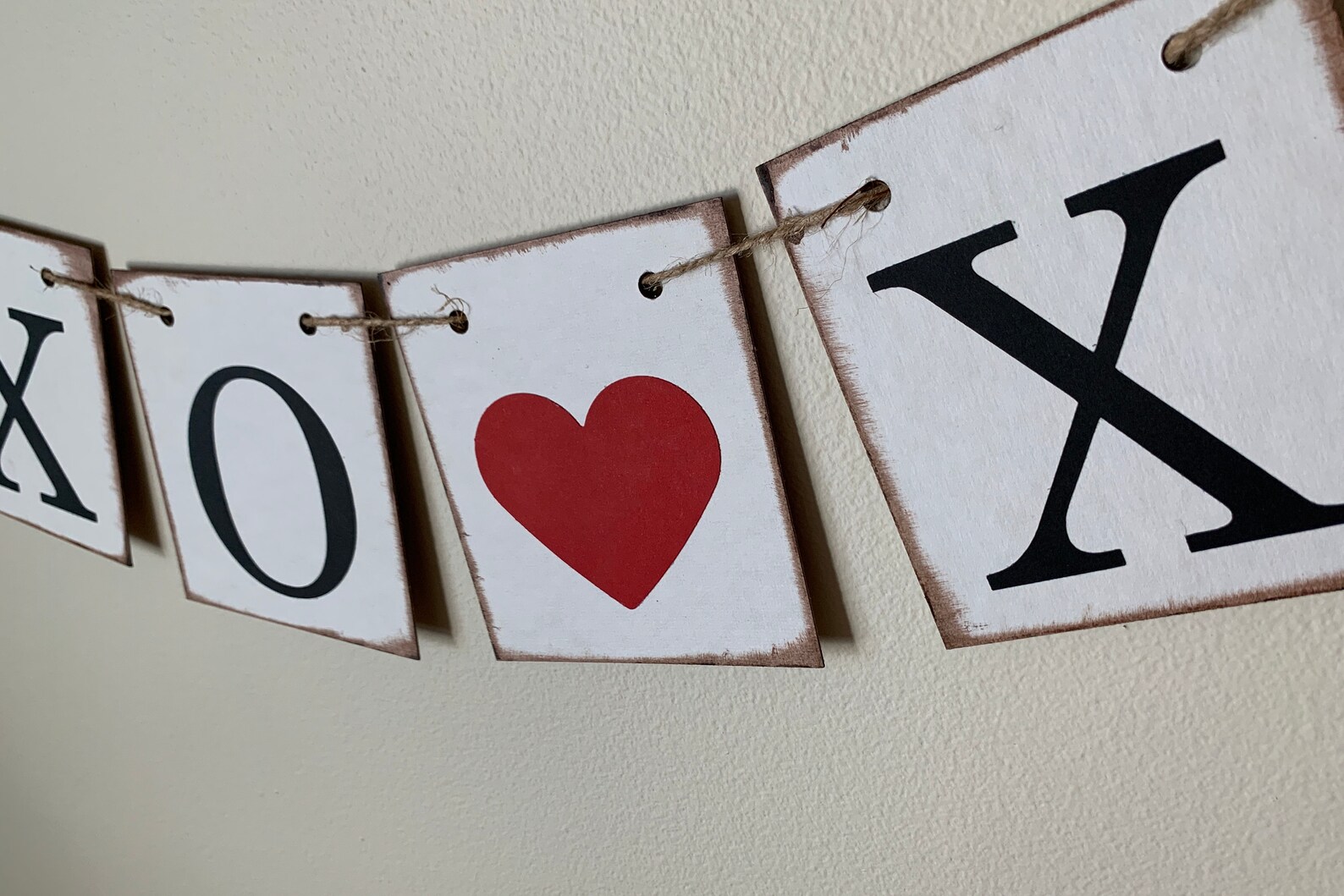 XO XO Valentine's Day Banner Garland Bunting Farmhouse | Etsy