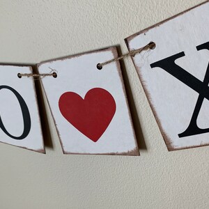 XO XO Valentine's Day Banner Garland Bunting Farmhouse Decor Red and ...