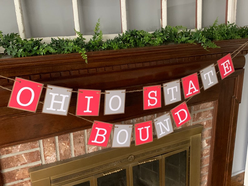 Ohio State Bound Banner Garland Bunting Sign Distressed | Etsy