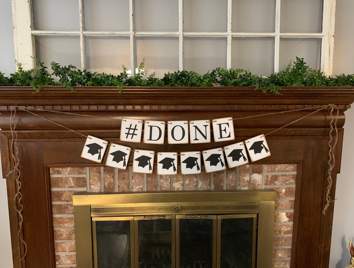 Graduation Banner Farmhouse Farm House Grad Party Sign Bunting - Etsy
