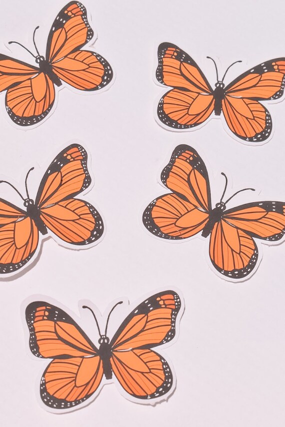 Yellow Butterfly Sticker Matte and Waterproof | Etsy