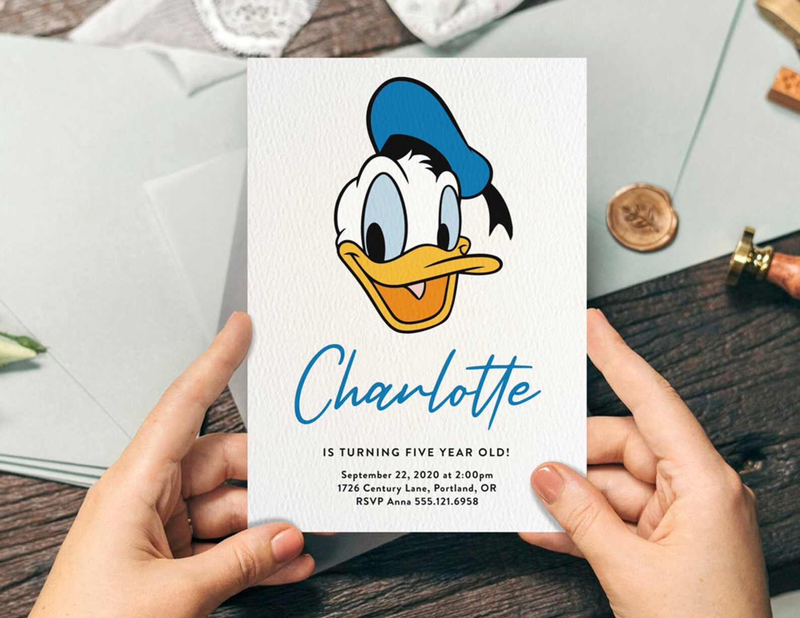 Donald Duck Birthday Invitation, Duck Donald Party Invitation, Donald ...