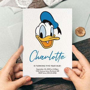 Donald Duck Birthday Invitation, Duck Donald Party Invitation, Donald ...