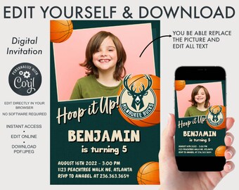 Milwaukee Bucks Birthday Invitation | Etsy