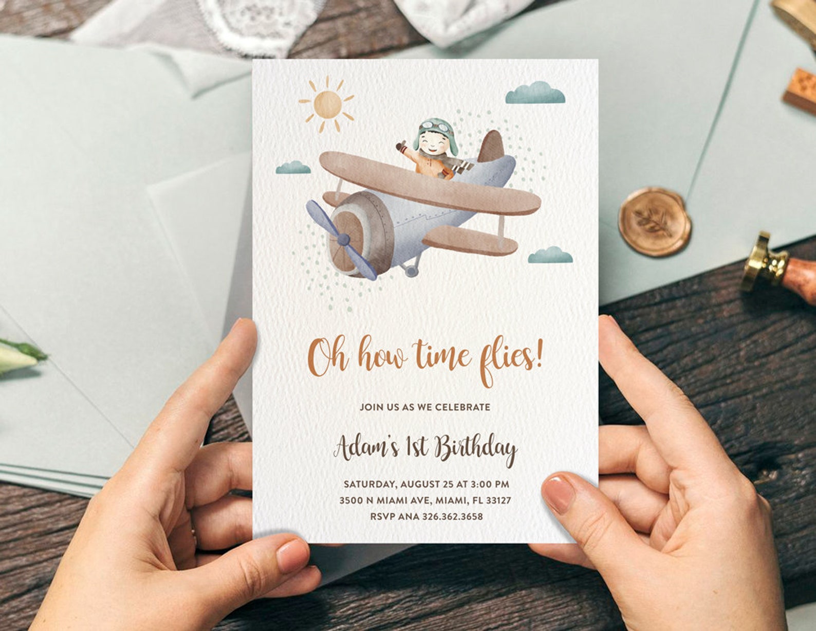 Airplane Birthday Invitation, Flying Birthday, Boy Birthday Invite ...