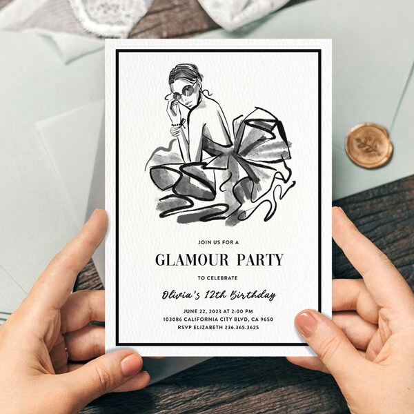 Glamour Invitation - Etsy