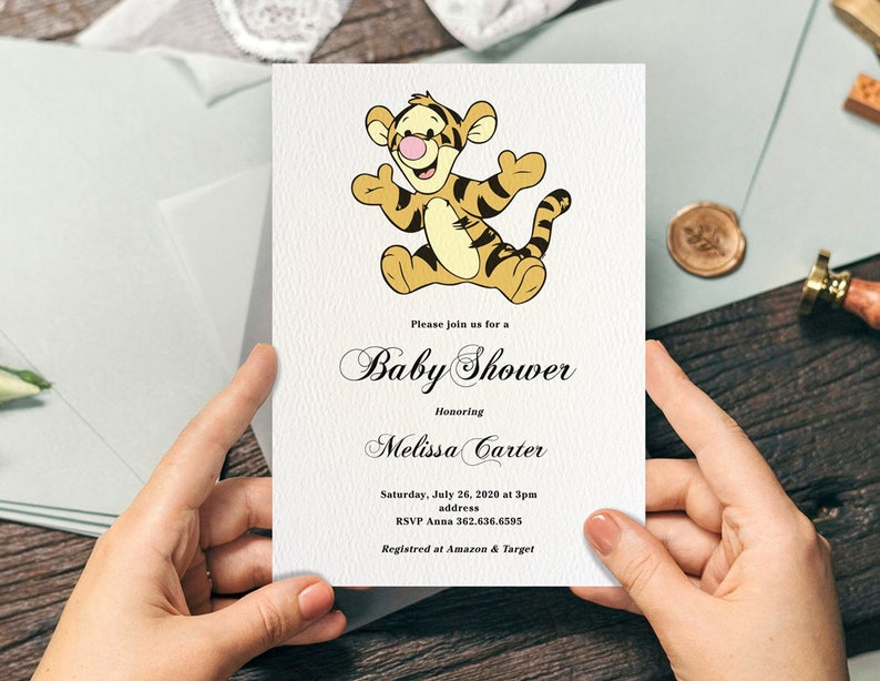 Baby Tigger Baby Shower Invitation, Winnie the Pooh Friend Baby Shower ...