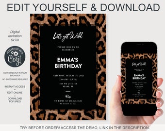 Leopard Print Birthday Invitation - Etsy