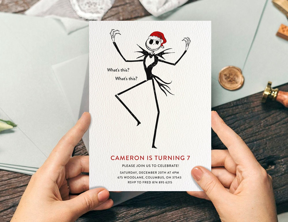 Jack Skellington Birthday Invitation, Nightmare Before Christmas ...