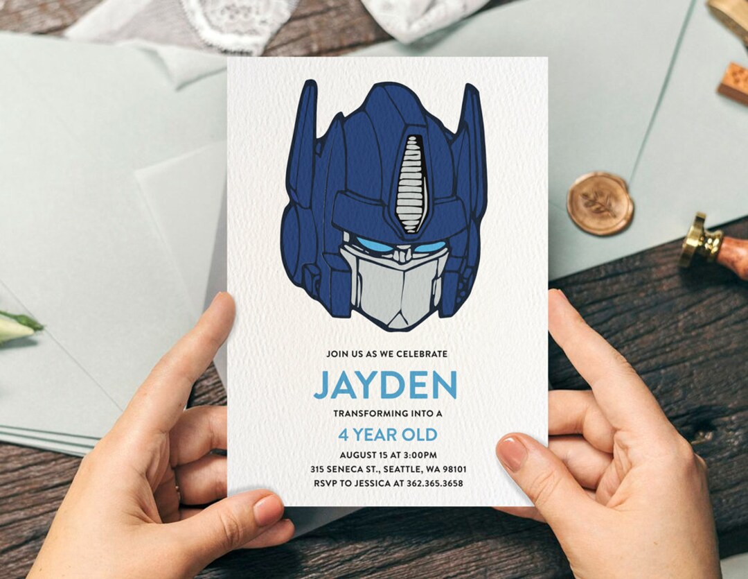 Transformers Birthday Invitation Optimus Prime Invitation - Etsy