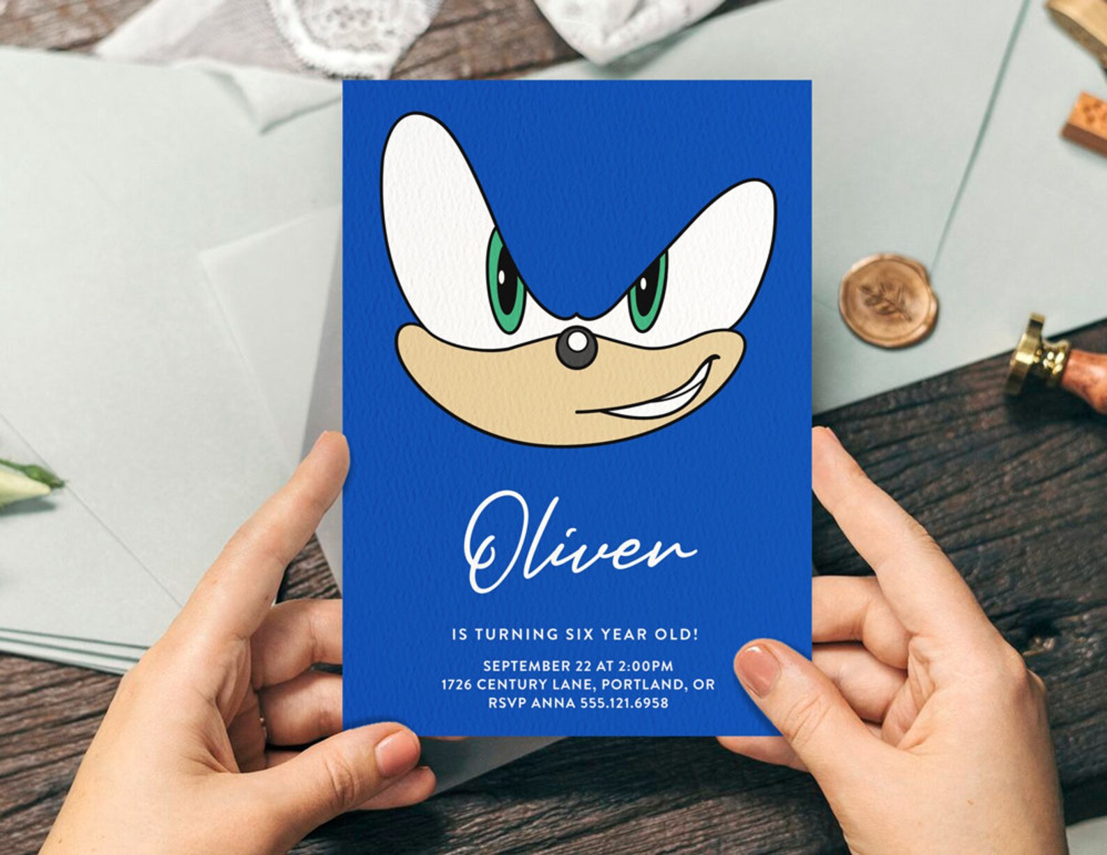 Sonic Birthday Party Invitation Sonic the Hedgehog - Etsy