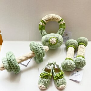 Baby Barbell (set of 5 Pieces) and Headband Digital PDF Crochet Pattern ...