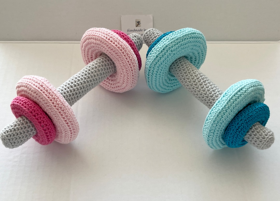 Baby Barbell (set of 5 Pieces) and Headband Digital PDF Crochet Pattern ...