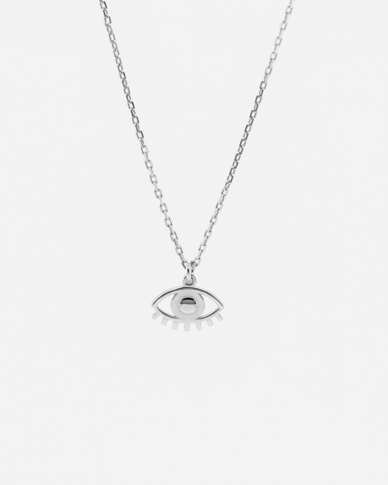 925 Silver Dainty Eye Necklace - 925 Sterling Silver - Minimalist ...