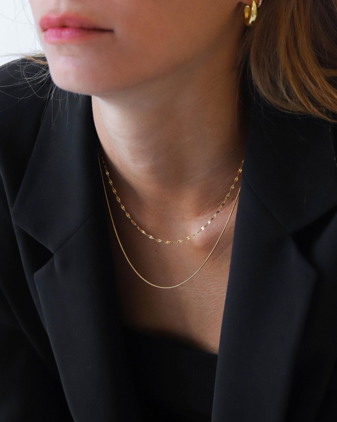 Never Fades - Two Chain Necklace - Waterproof - 18k Gold Necklace ...