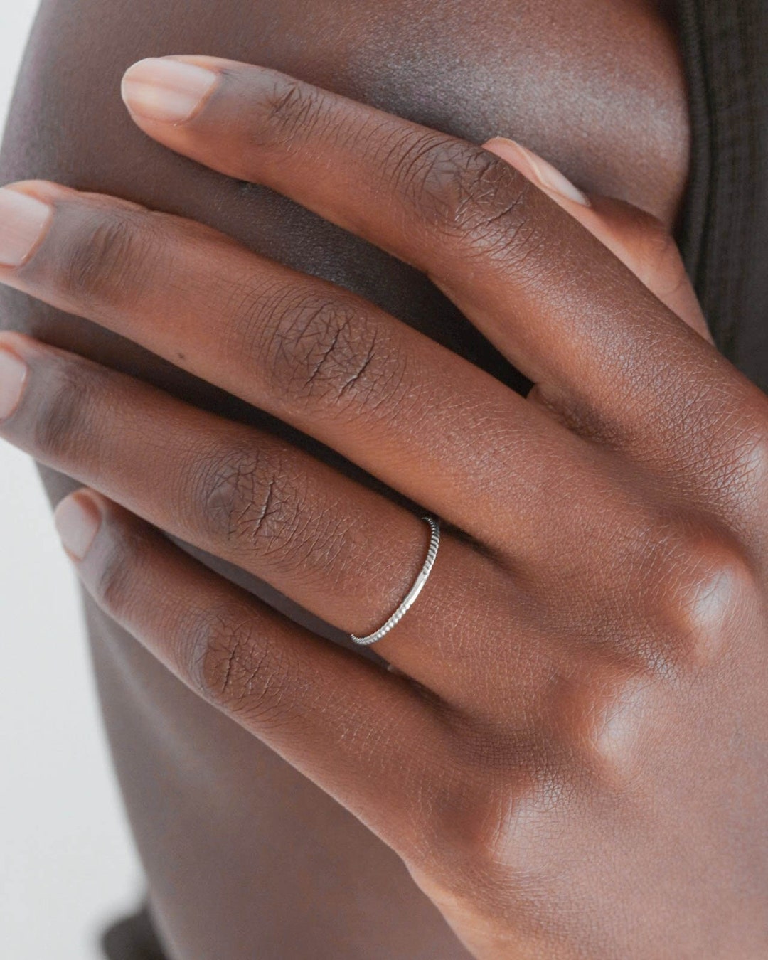 925 Solid Sterling Silver Ring - Twisted Band Ring - Minimalist Ring ...