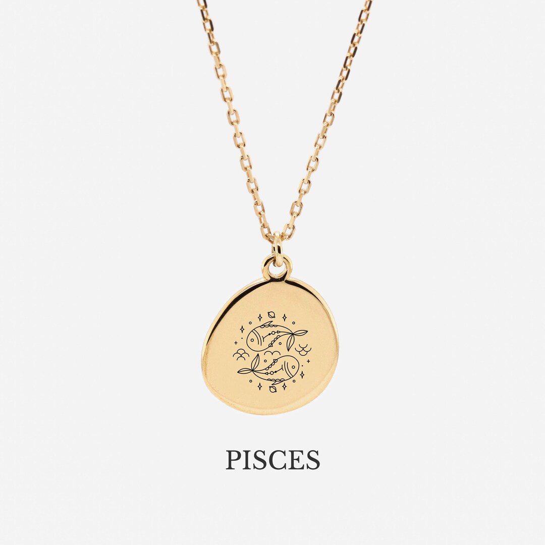 PISCES - 18K Gold Vermeil Necklace - Customized Necklace - Zodiac ...
