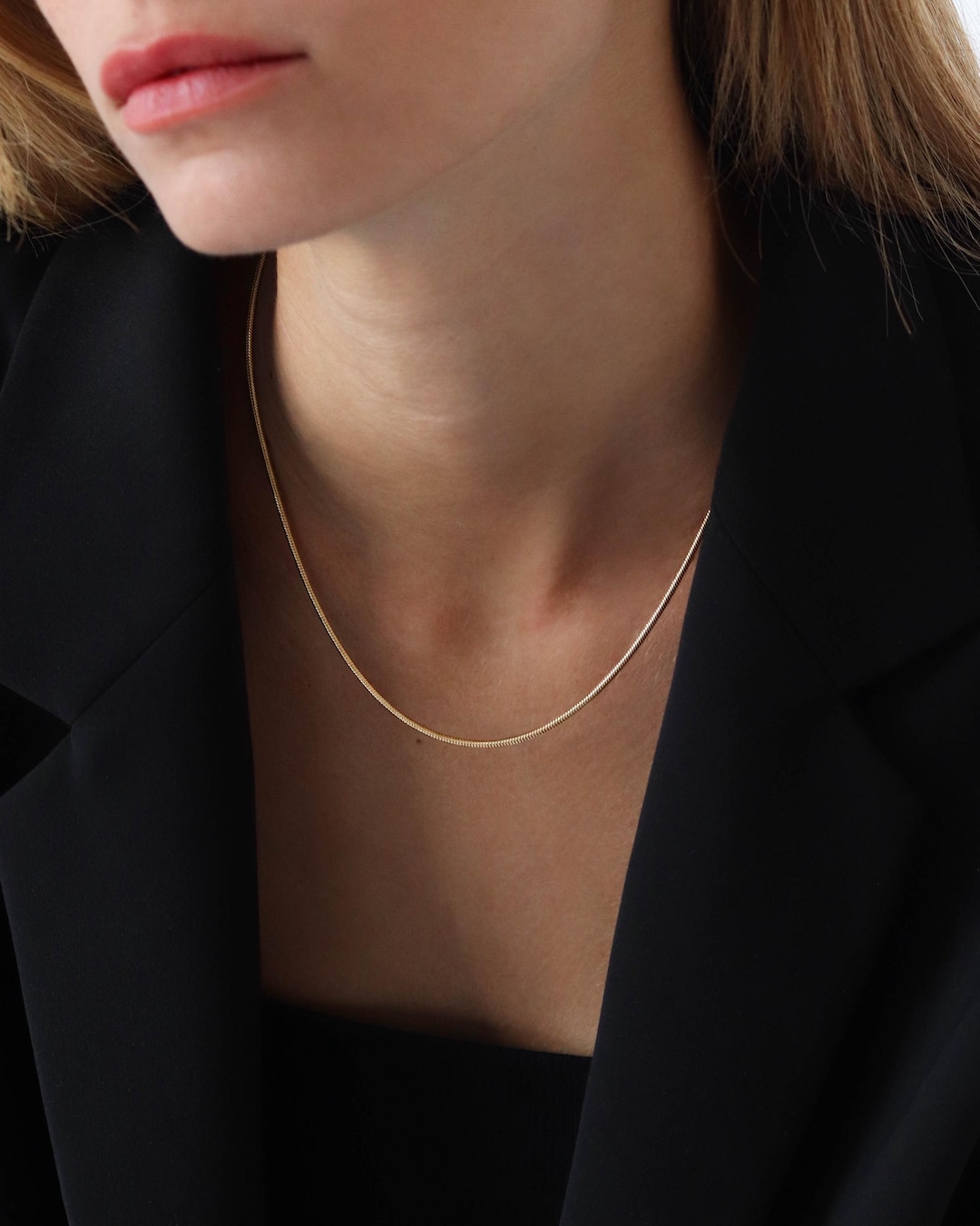 Never Fades - 18K Snake Chain Necklace - Waterproof - Gold Chain ...