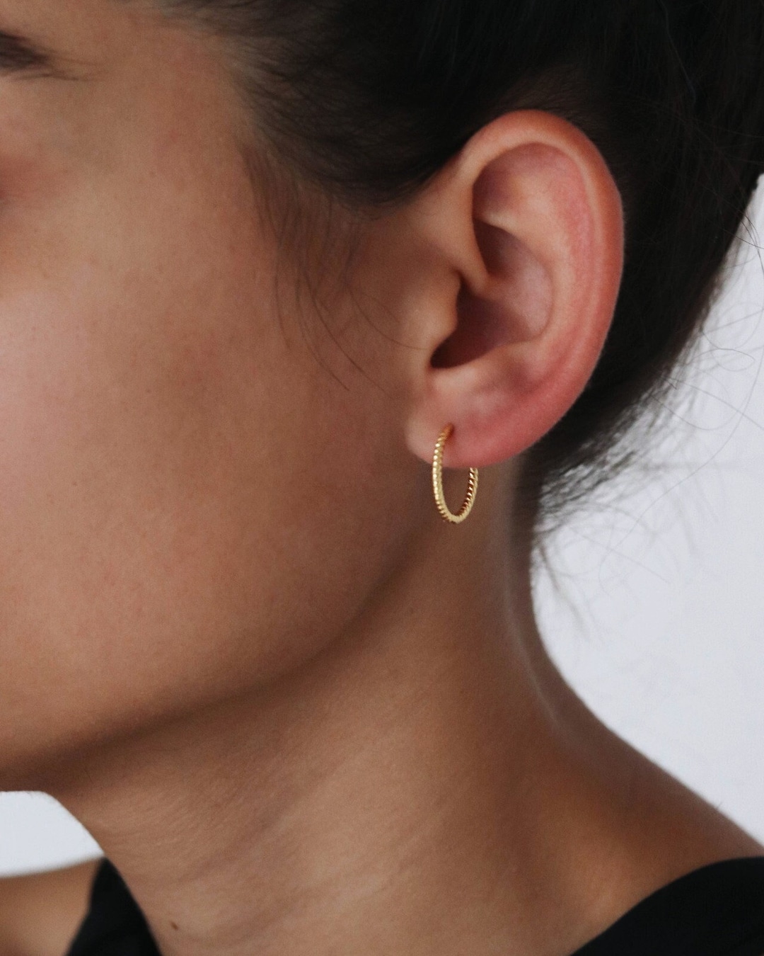 Waterproof - 18k Gold Vermeil Hoop Earrings - Gold Hoops - Stack - Gold ...
