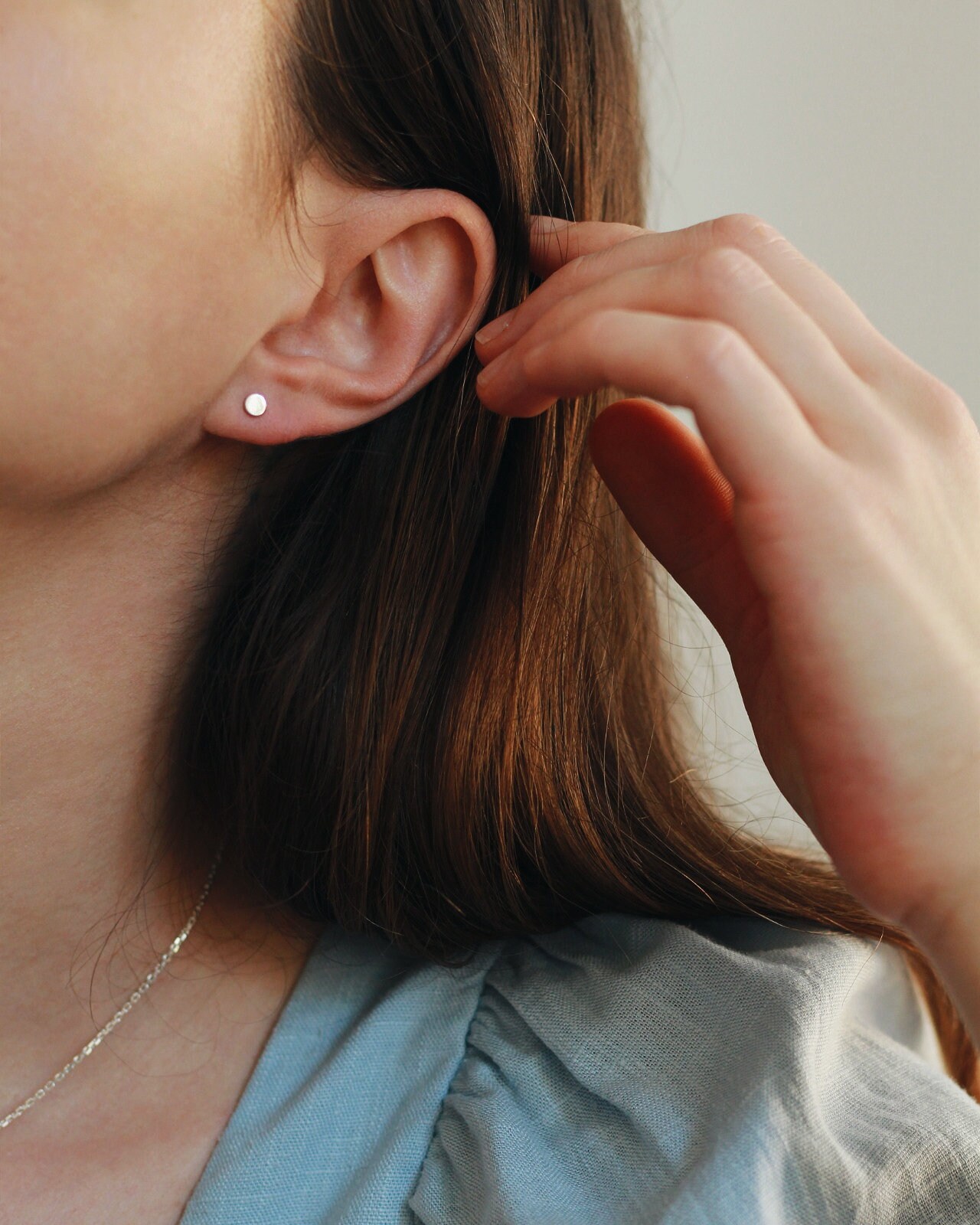 Tiny Disc Studs 925 Solid Sterling Silver Disc Earrings - Etsy