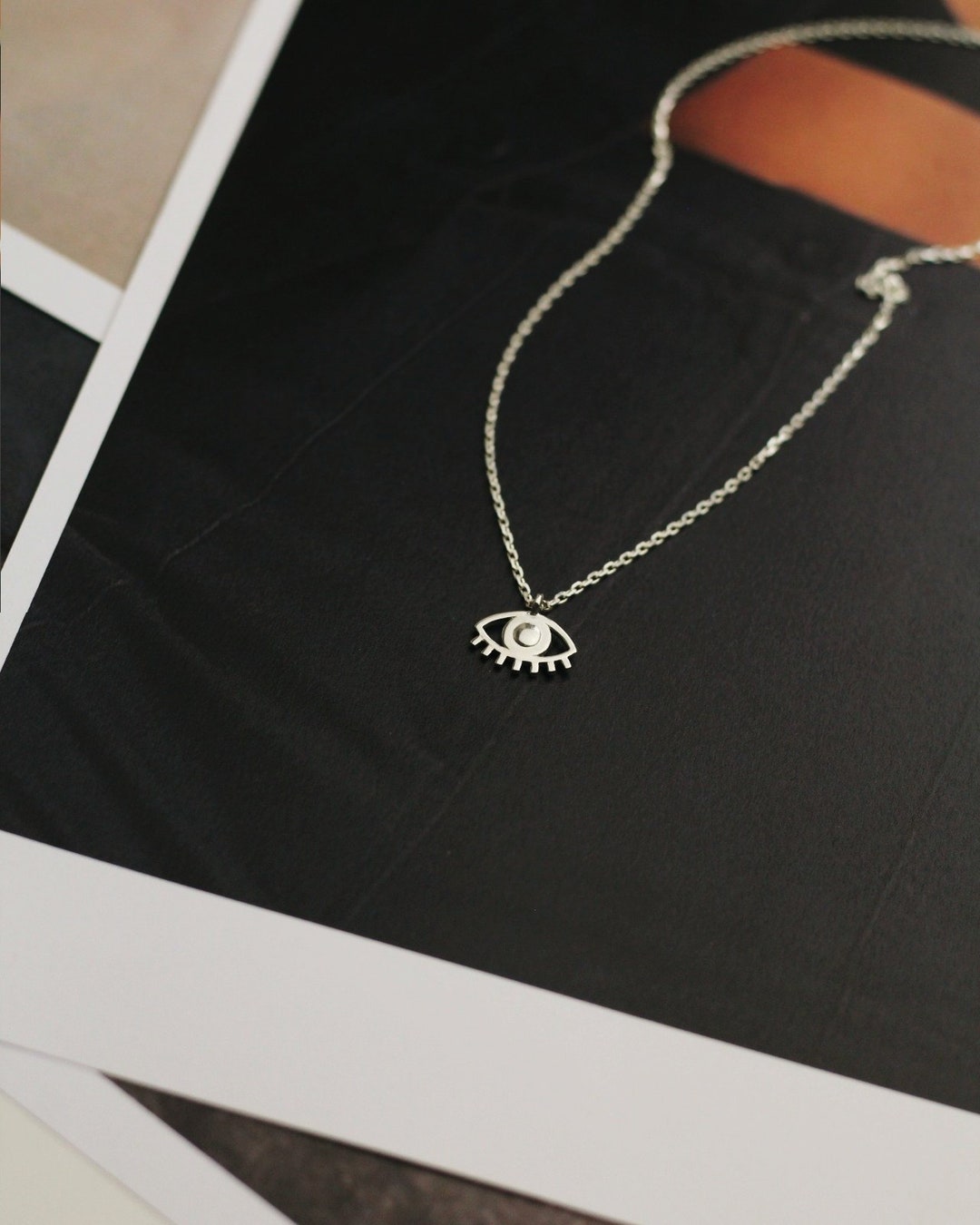 925 Silver Dainty Eye Necklace 925 Sterling Silver - Etsy