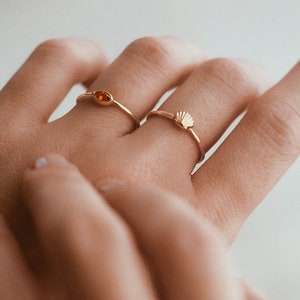 Waterproof - Seashell Ring - 18k Gold Vermeil Ring - Minimalist Ring ...