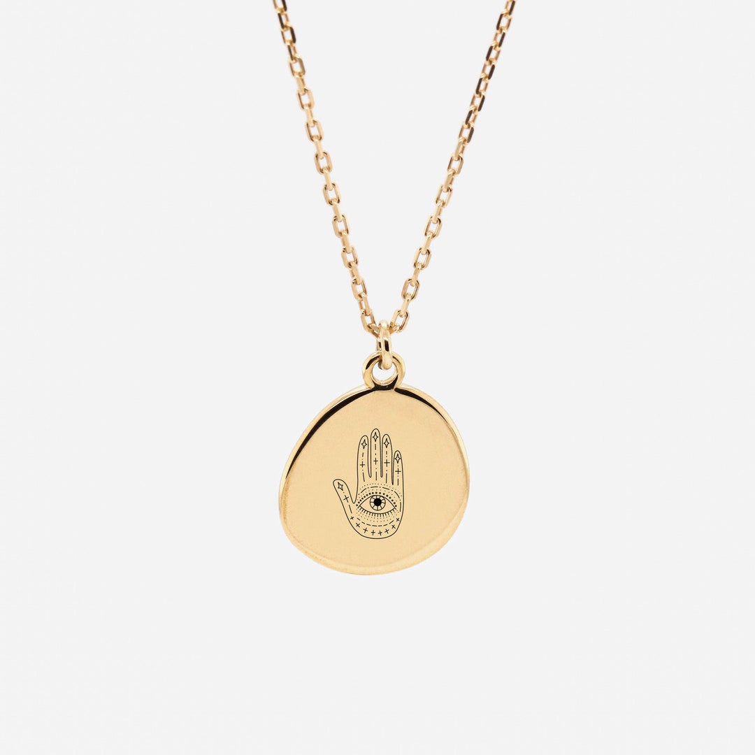 Engraved - Third Eye Necklace - 18K Gold Vermeil - Spiritual Gift ...