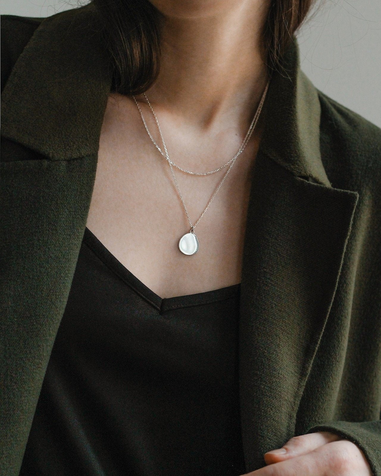 Organically Shaped Disk Necklace 925 Sterling Silver - Etsy