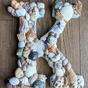 11" Sea Shell Letter / Beach Decor / Nautical Decoration / Bridal ...