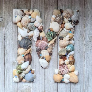 11" Sea Shell Letter / Beach Decor / Nautical Decoration / Bridal ...