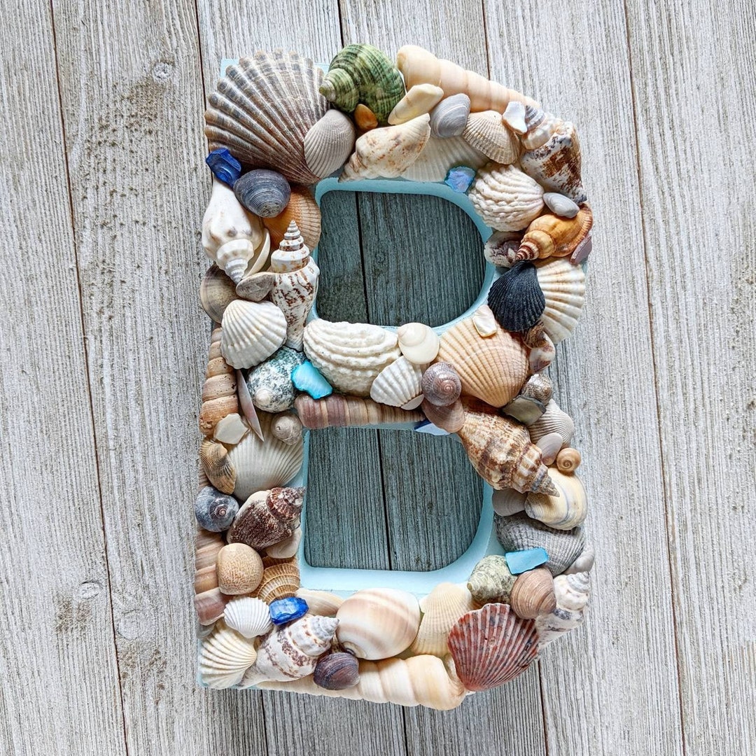 Sea Shell Letter: 8" Beach Decor, Nautical Decoration - Etsy