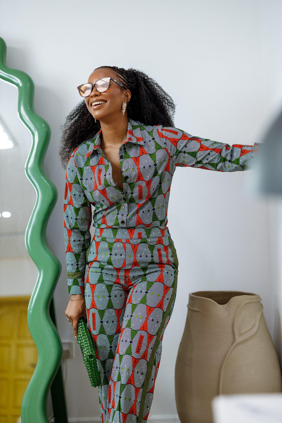 EVA AFRICAN PRINT Straight-leg Two Piece Set [multicolor] - Etsy